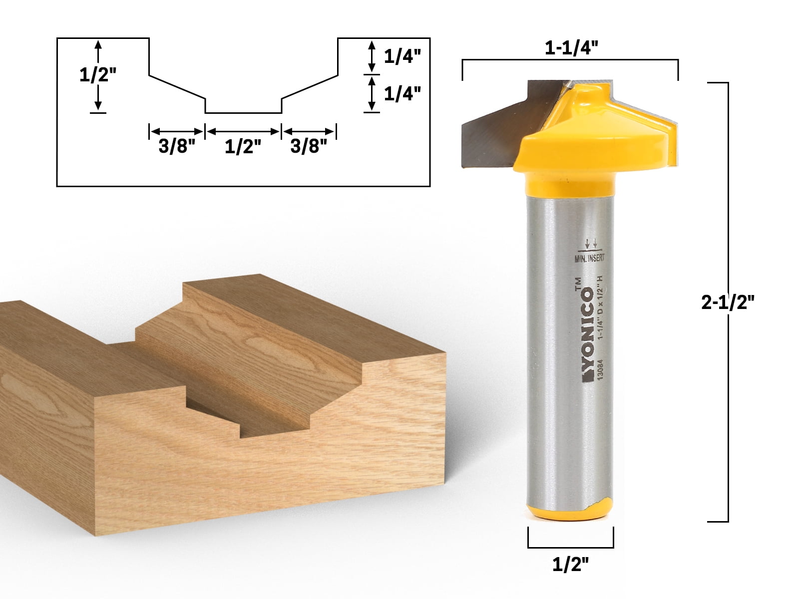 Bevel CNC Cabinet Door Rail & Stile Router Bit - 1/2 Bevel CNC Cabinet Door Rail & Stile Router Bit - 1/2