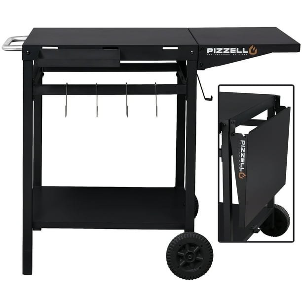 Pizzello Outdoor Grill Pizza Oven Food Prep Bbq Cart Stand Table with ...
