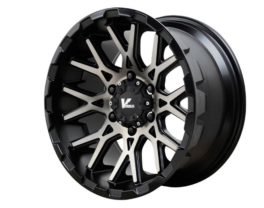 20" Black With Natural Face And Dark Tint Wheel Wheel by Wheel Replica ...