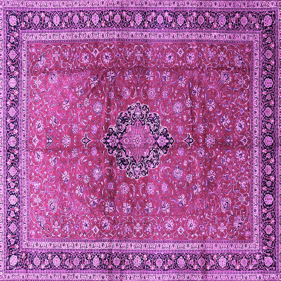 Ahgly Company Indoor Square Persian Purple Traditional Area Rugs, 7 ...