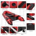 Camping Survival 10ft Blow Up Boat with Paddles, Red Black PVC Raft ...