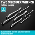 7-Piece Anti-slip Offset Box Wrench Set, Bolt Extractor Wrench Set ...
