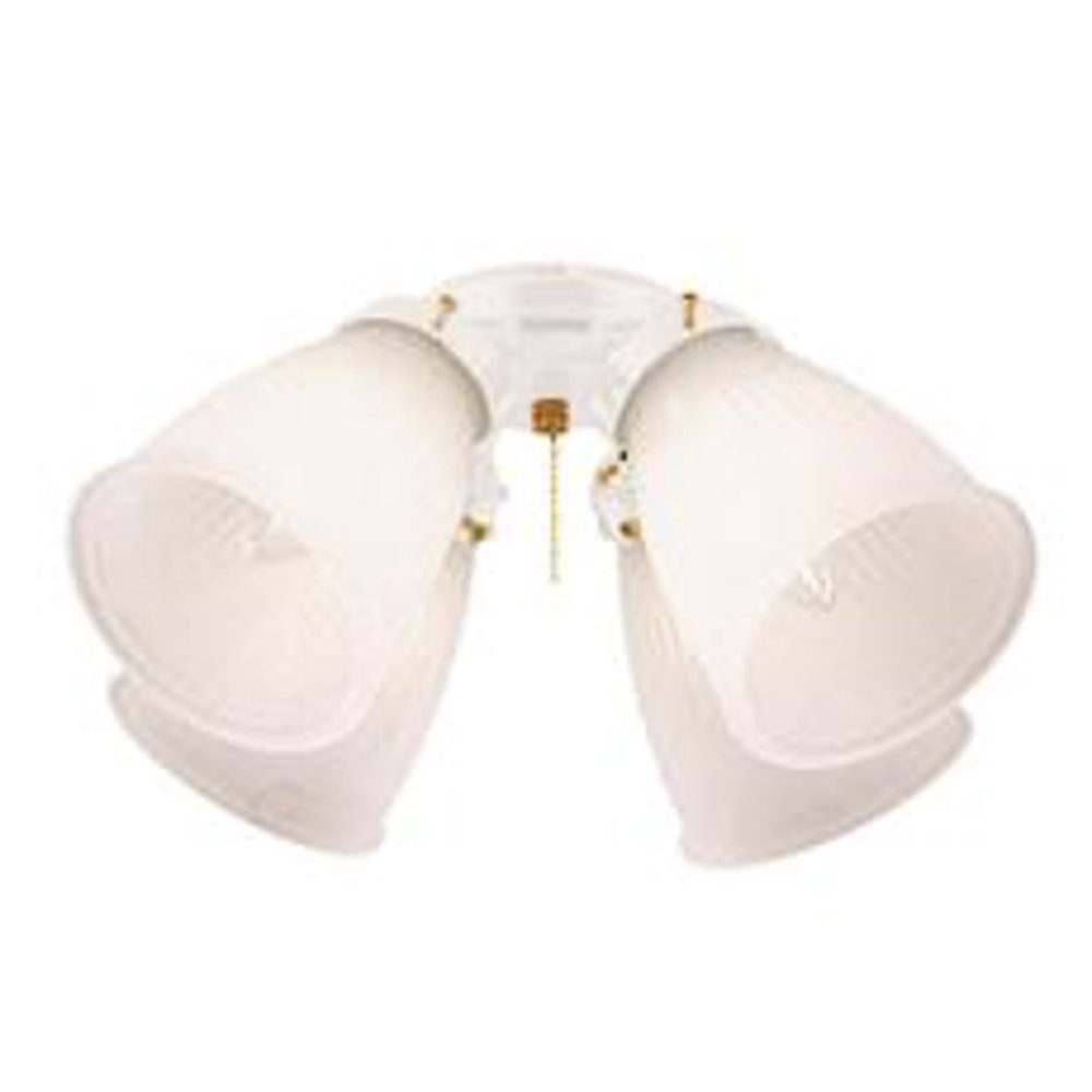 Ceiling Fan Light Kit With Clear Ribbed Cone Glass, Maximum Four 60 ...