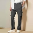 Erwazi Men's Solid Cargo Pants Zipper Button Relax Fit Casual Trousers ...