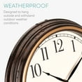 Navaris Waterproof Outdoor Clock - 15 inch Large Wall Clock with ...