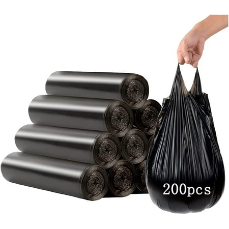 Small Black Trash Bags,200 Counts Thicken Value Pack 4 Gallon Trash Bag ...