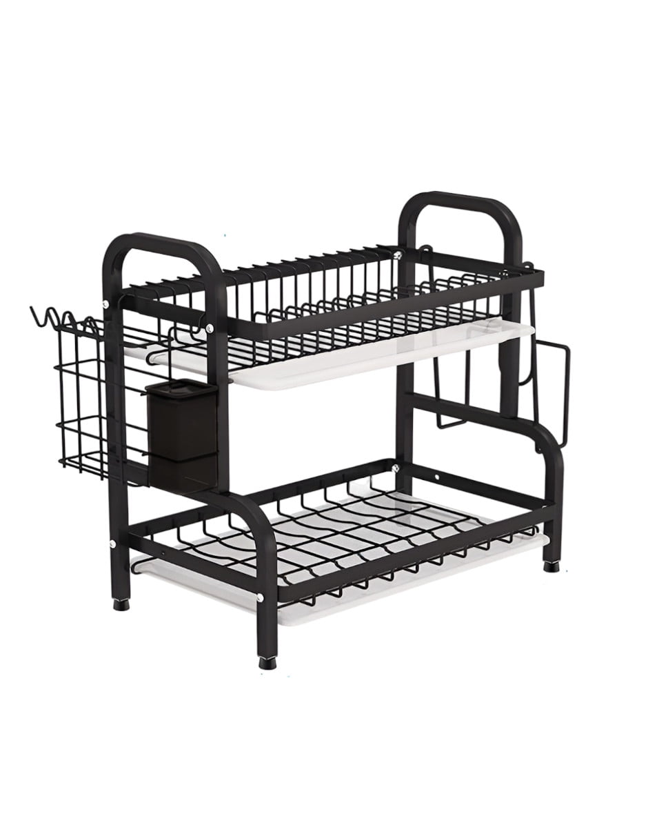 Escurridor de Platos Xtellar color negro, 3 Niveles de Acero Inoxidable ...