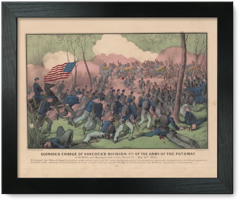 Framed Print: Glorious Charge Of Hancock's Division (2nd) Of The Army ...