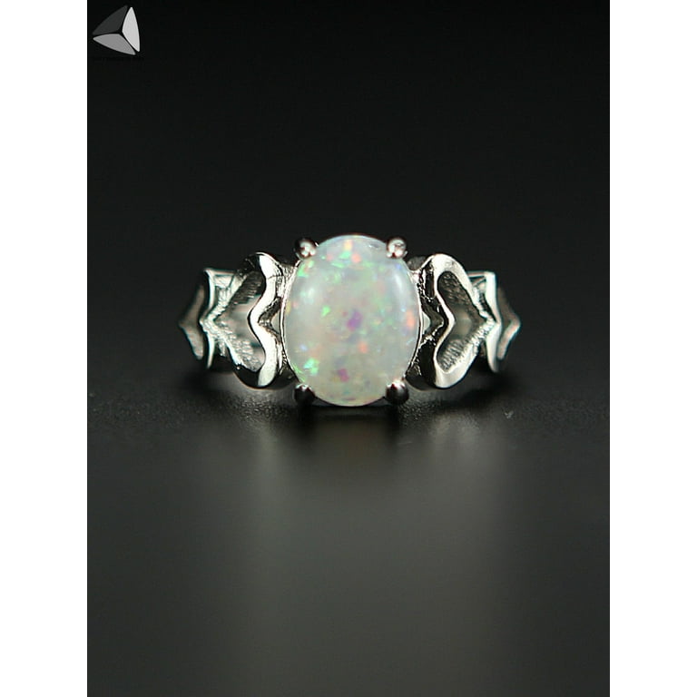 Vintage Sterling Silver Opal Rings