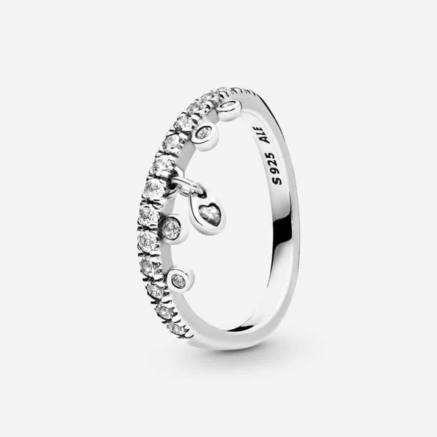 Chandelier ring in sterling silver w/4 bezel-set, 14 bead-set Ring sz ...