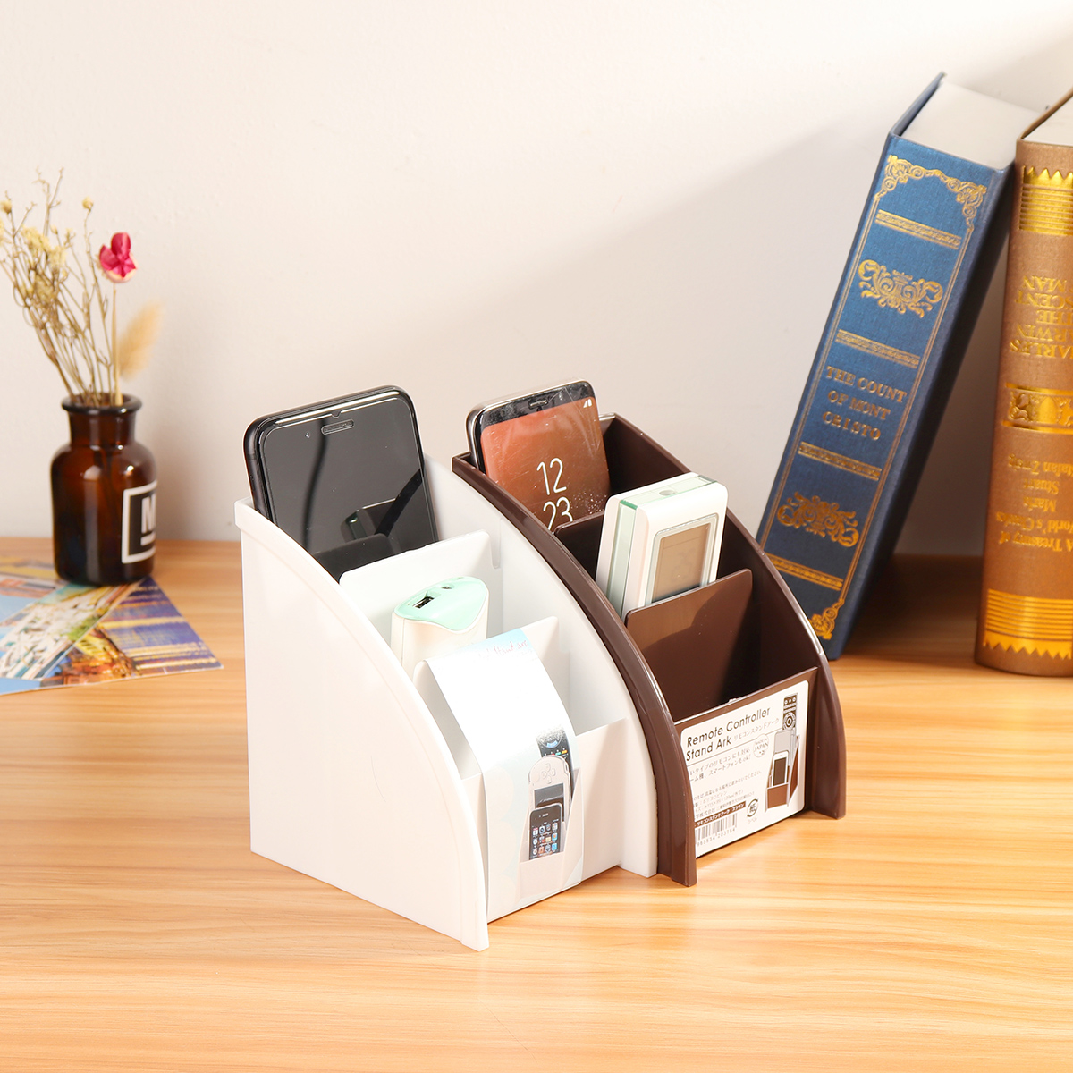 Phone/TV Remote Control Storage Box Home Desk Organizer Holder White ...
