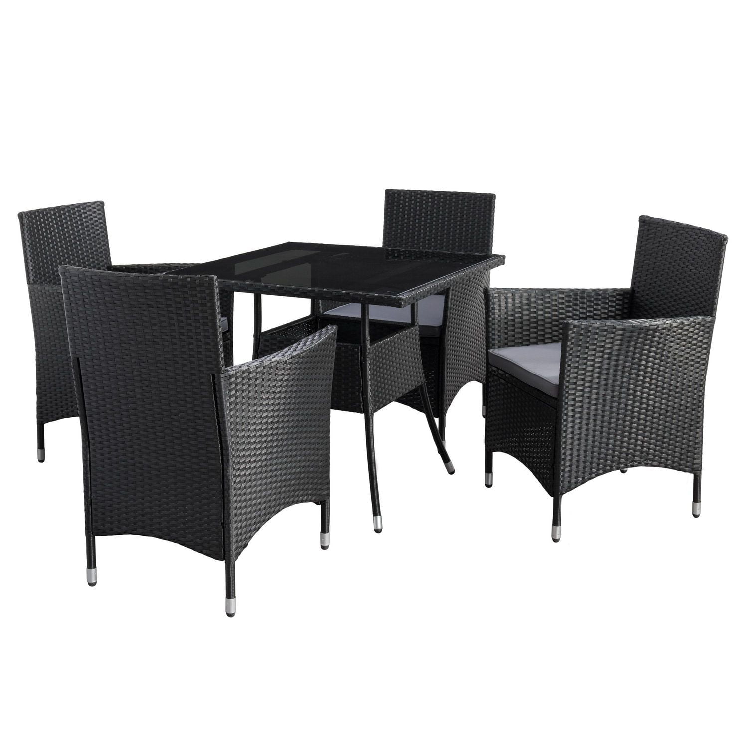 Click here for Corliving Parksville 5-Piece Black Resin Wicker An... prices