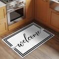 Area Rug 2x3ft Modern Welcome Stripe Area Rugs Washable Low Pile Floor ...