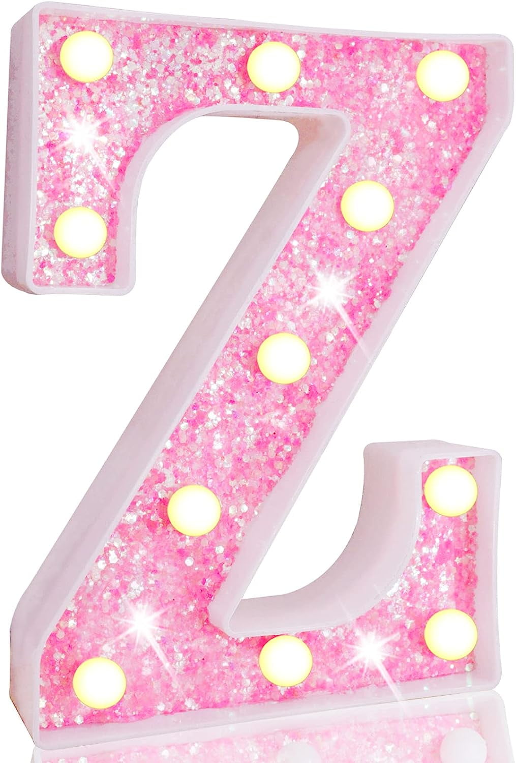 LED Marquee Letter Lights, Light Up Pink Letters Glitter Alphabet ...