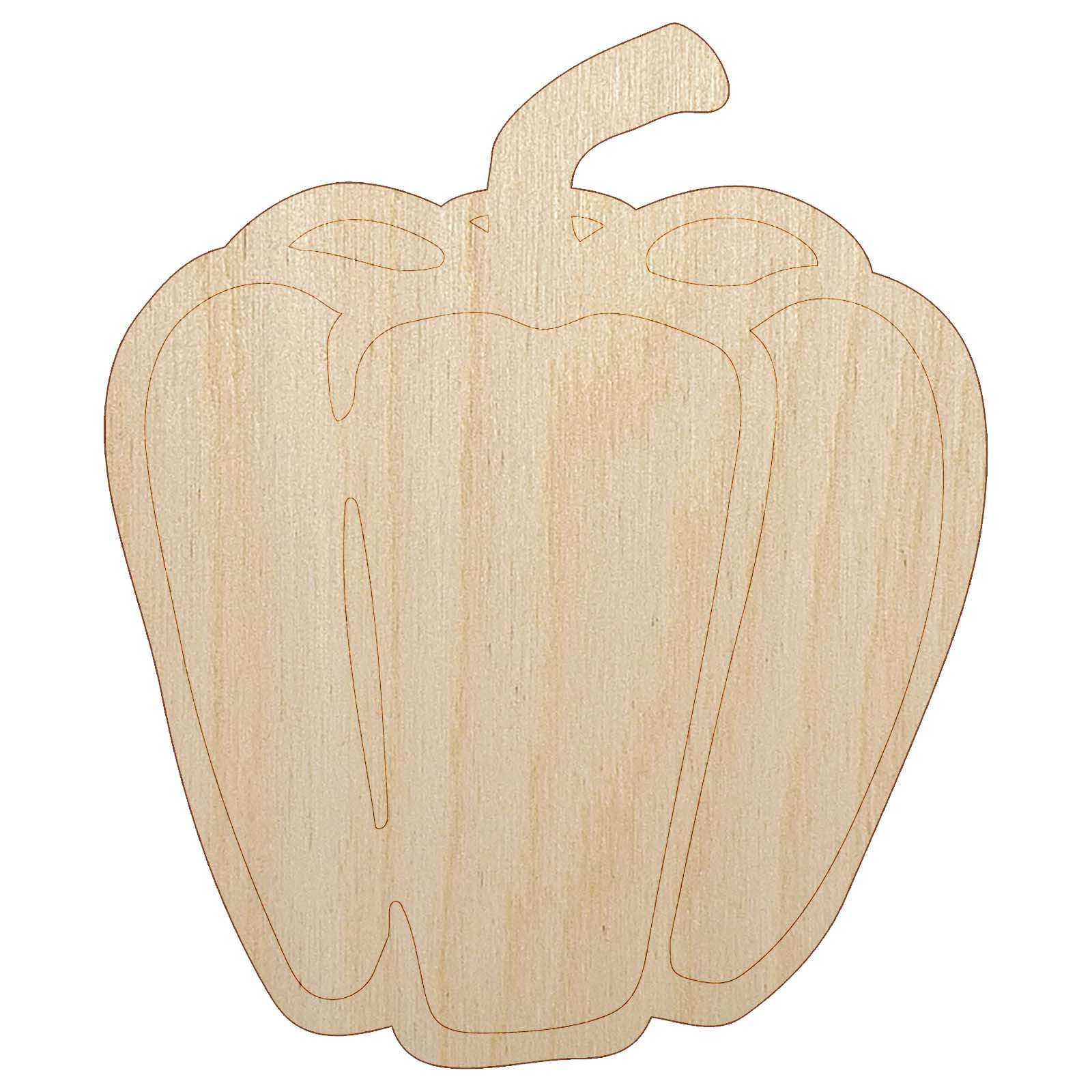 Sweet Bell Pepper Wood Shape Unfinished Piece Cutout Craft DIY Projects ...