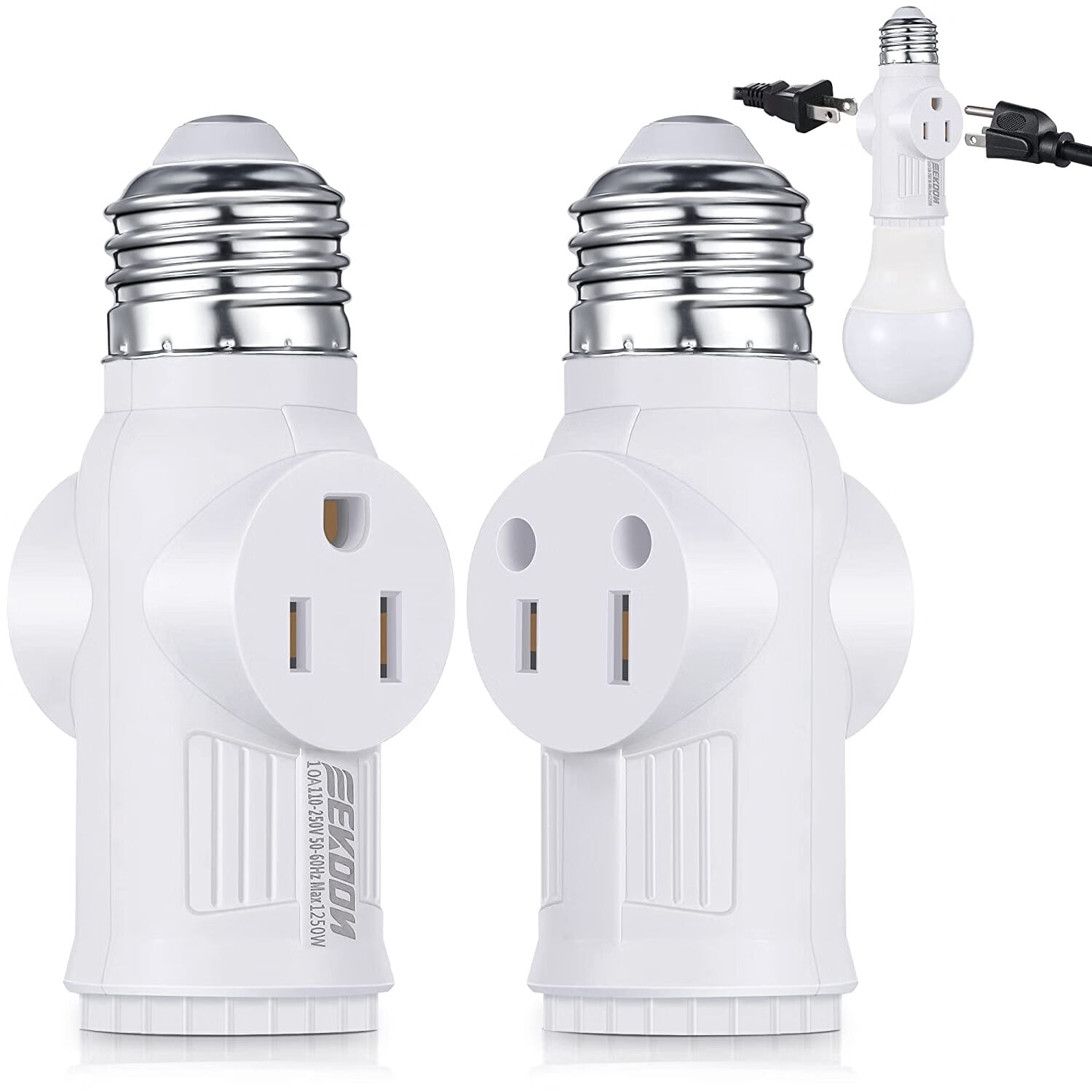 Buy 3 Prong Light Socket Adapter, E26 Light Bulb Outlet Adapter ... Buy 3 Prong Light Socket Adapter, E26 Light Bulb Outlet Adapter ...