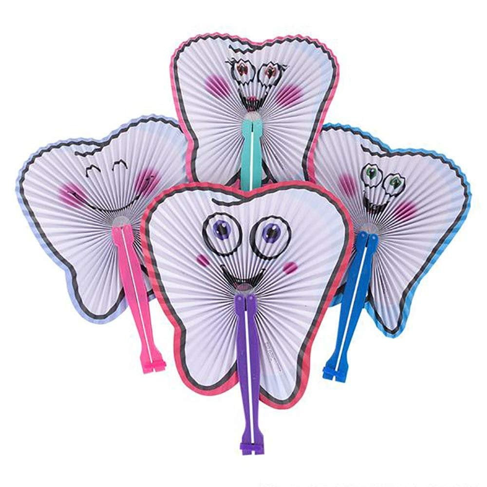 10" Folding Paper Tooth Fan - Pack of 24 Accordion Style Assortment ...