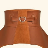 ZPAQI Women Faux Leather Wide Waist Belts Skirt Jeans Belt with Retro ...