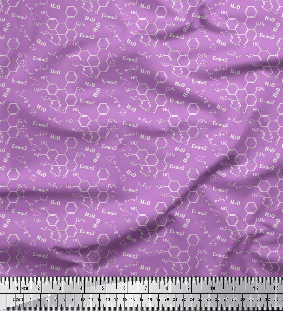 Soimoi Satin Silk Fabric Chemical Formula Education Theme Print Fabric ...
