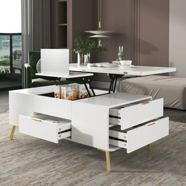 Churanty Lift Top Coffee Table with Storage Drawers Convertible Coffee ...