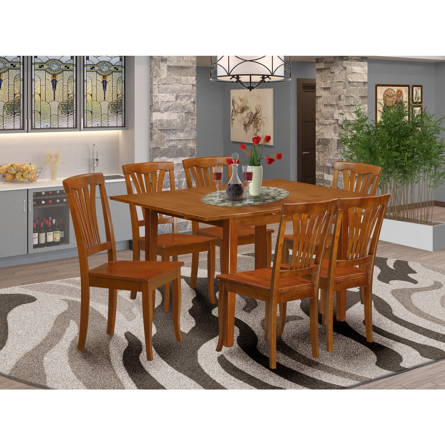 East West Furniture 3-Pc Milan Kitchen Table-Finish:Saddle Brown,Number ...