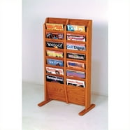 Wooden Mallet Cascade? Free Standing 20 Pocket Magazine Rack-Finish ...