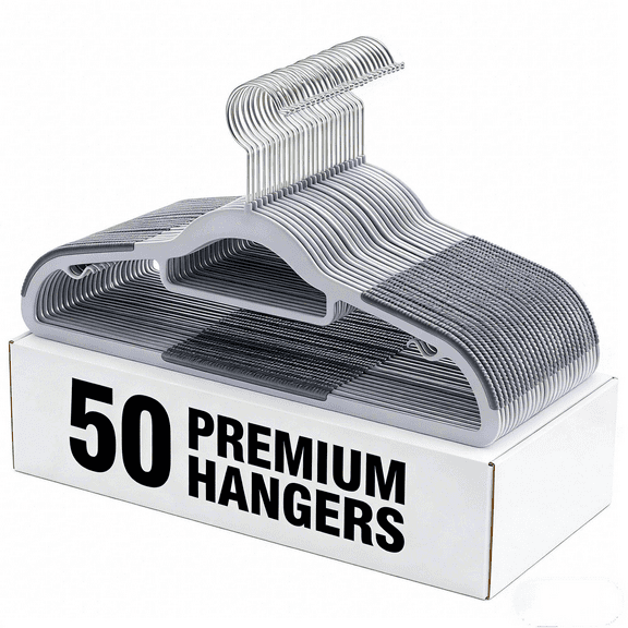 60 Pack Heavy Duty Plastic Hangers, Non Slip Clothes Hangers with ...