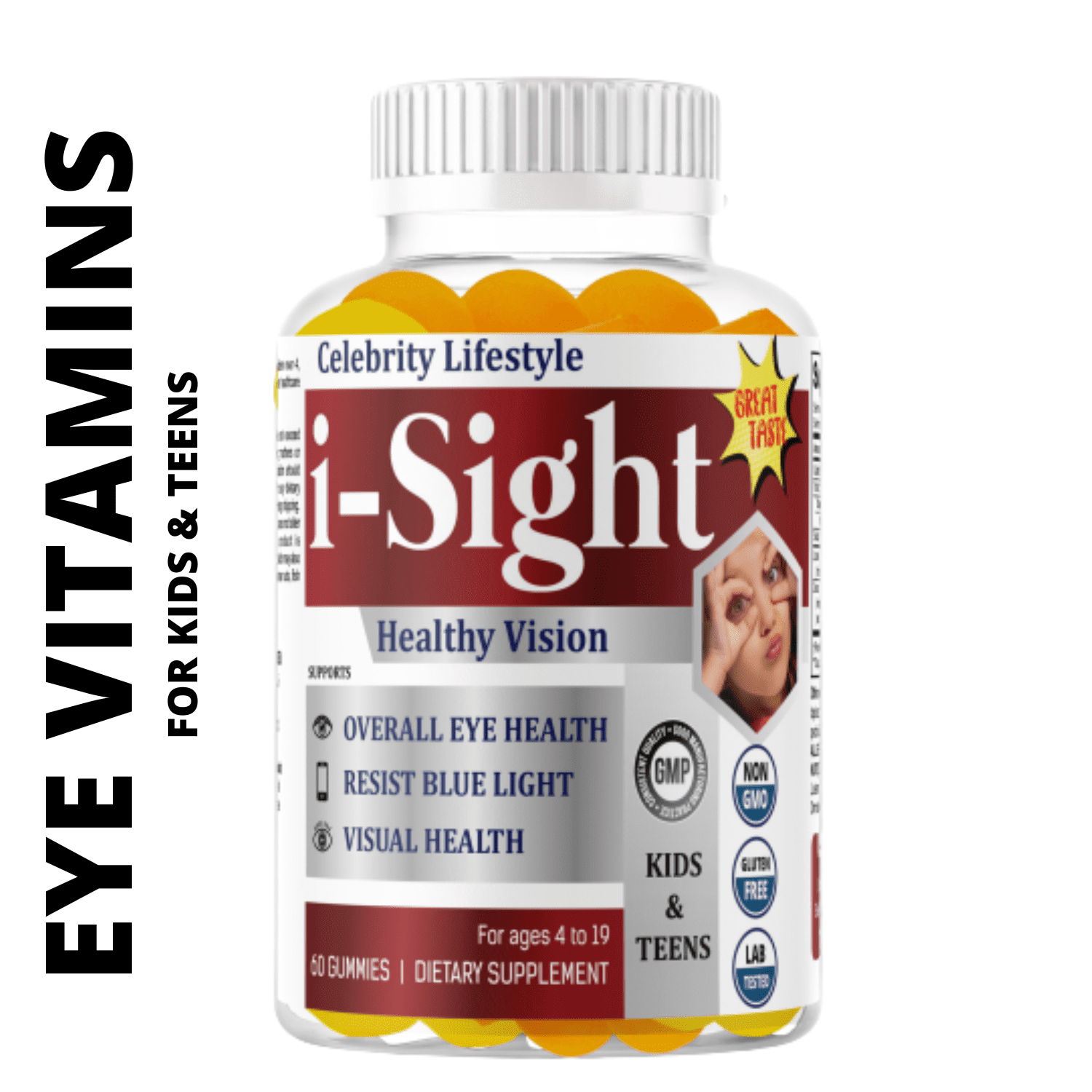 Eye Health Supplement for Kids & Teens- Delicious Vegan Eye Vitamins ...