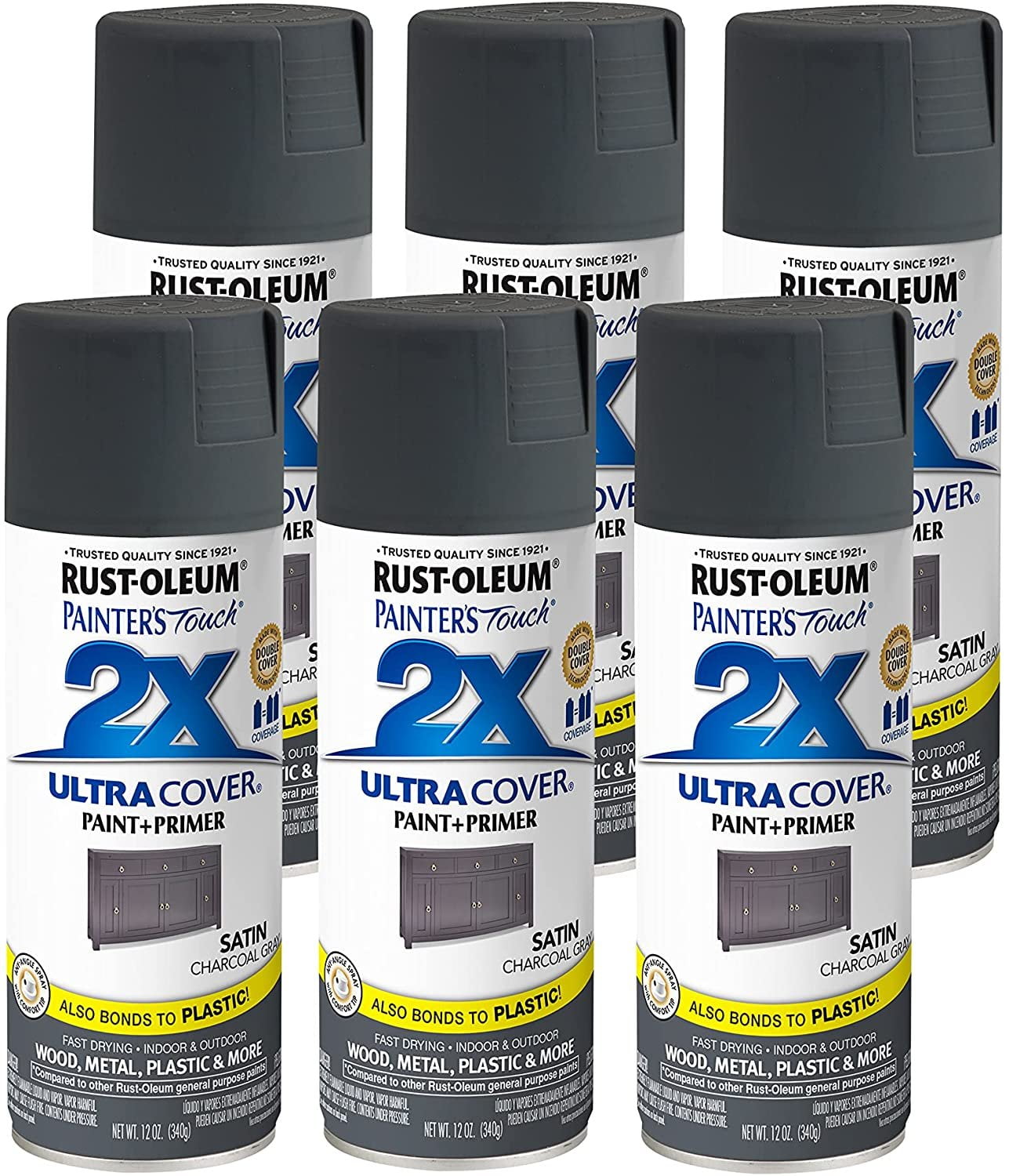 Rust-Oleum 342061-6PK Painter's Touch 2X Ultra Cover, 6 Pack, Satin ...
