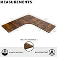 VIVO Vintage Brown 71x71 inch Curved Corner Table Top for Sit Stand ...