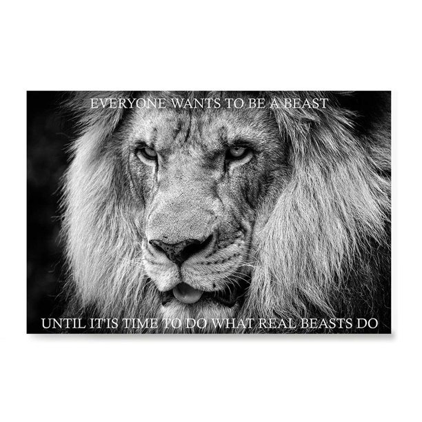 EzPosterPrints - Most Popular Lion Theme Quote Posters - Power Strength ...