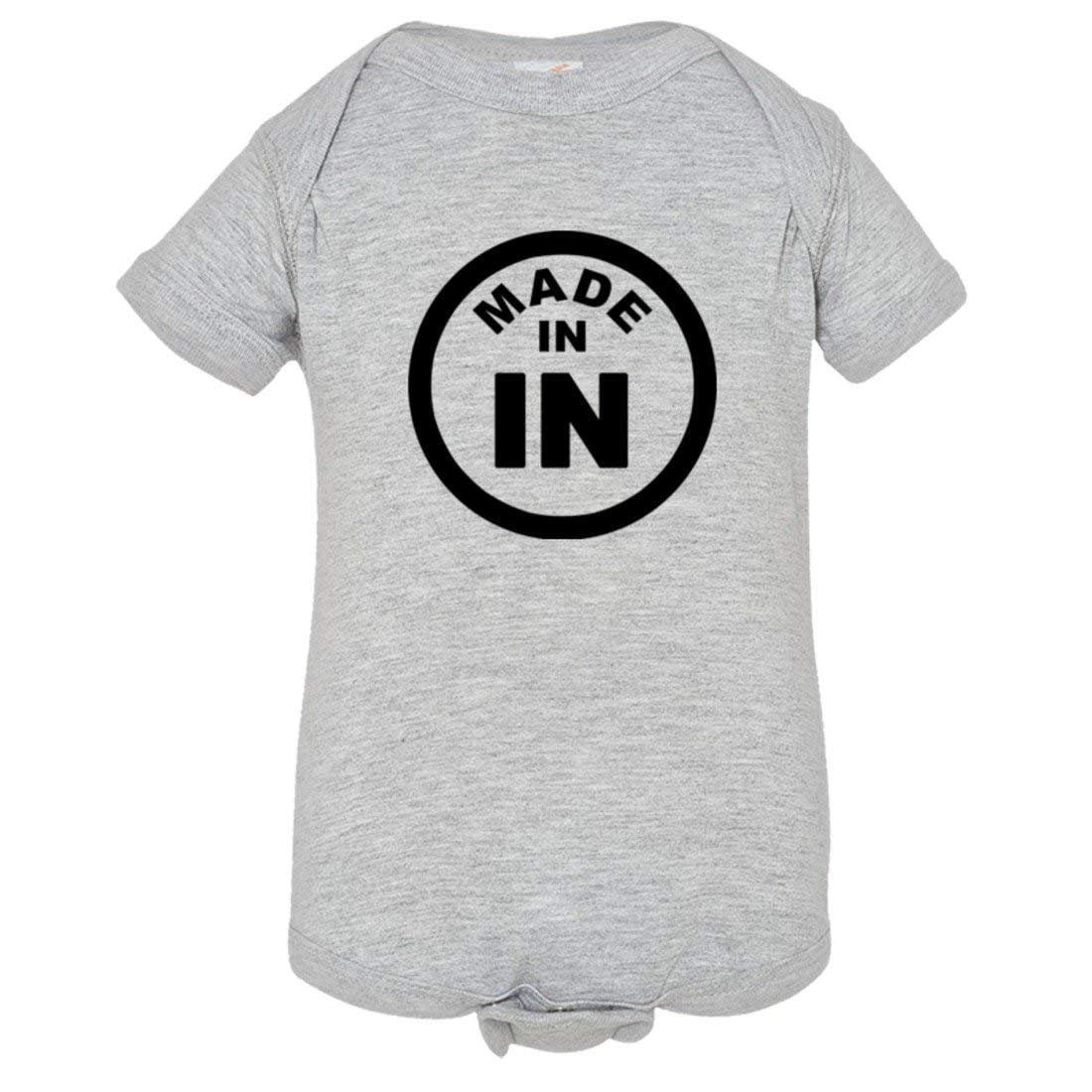 PleaseMeTees™ Baby From Born Made In Indiana In Logo Label Tag Jumpsuit ...