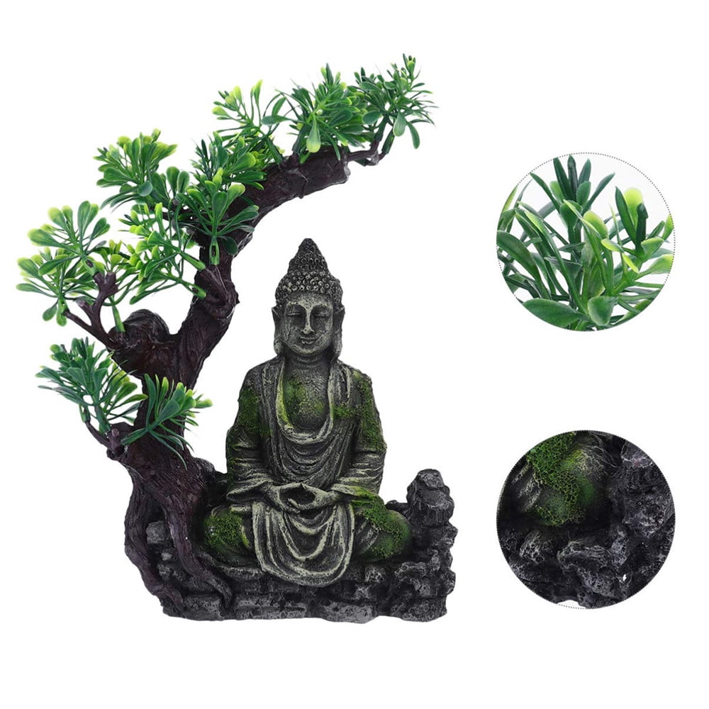 Aquarium Statue Ancient Meditating Buddah Figurine Fish Tank Buda ...