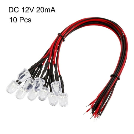 Prewired LED Light DC 12V 20mA 8mm Pre Wired 12 Volt LEDs Emerald Green ...