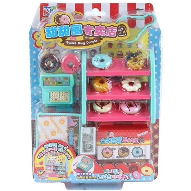 Simulation Mini Donut Shop Cashier Model Kids Pretend Play Education ...
