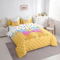 Catabedysis Waffle Print 7 Pieces Full Size Bedding Sets,Watercolor ...