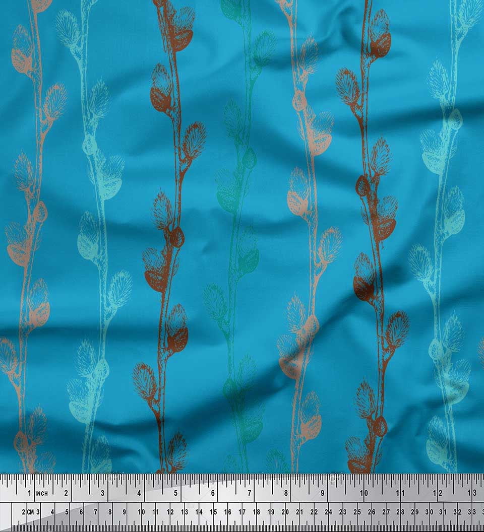 Soimoi Silk Fabric Clover Flower Fabric Prints By Yard 42 Inch Wide ...