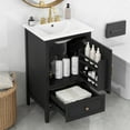 GDF Studio 20" Bathroom Vanity with Ceramic Sink, Freestanding Cabinet ...