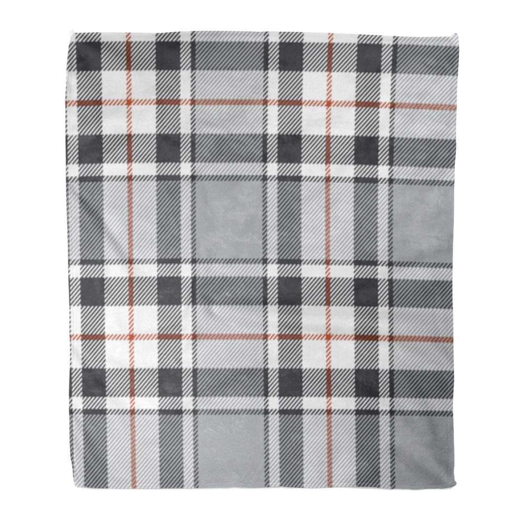 KDAGR Flannel Throw Blanket Red Grey Plaid Pattern Printing Pattern ...