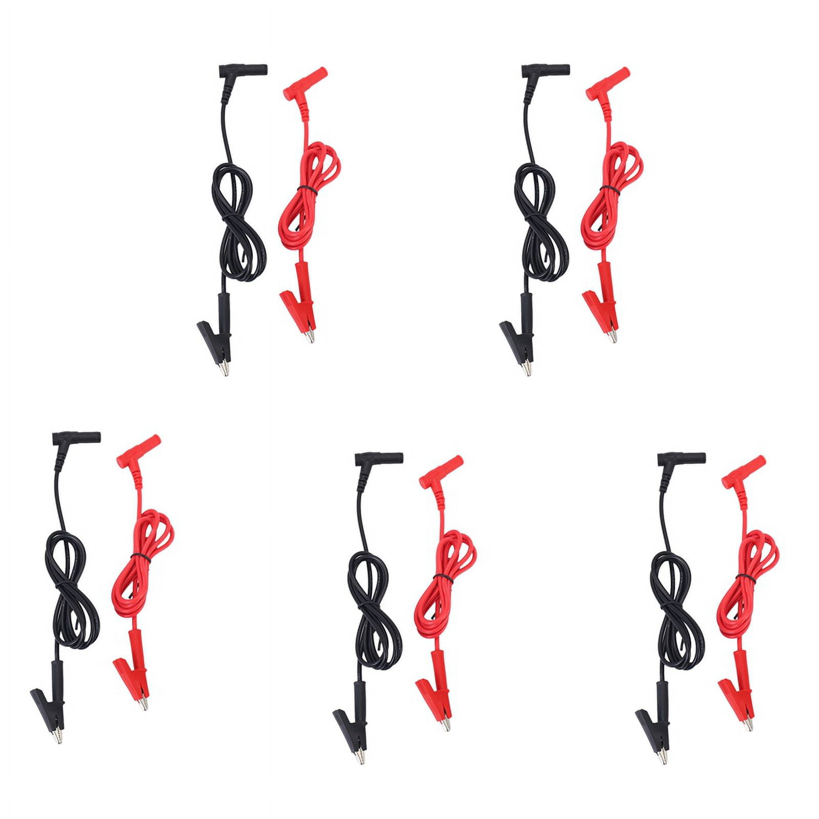 5X Empareje Conector Tipo Banana Cable Prueba con Clip Cocodrilo Cable ...