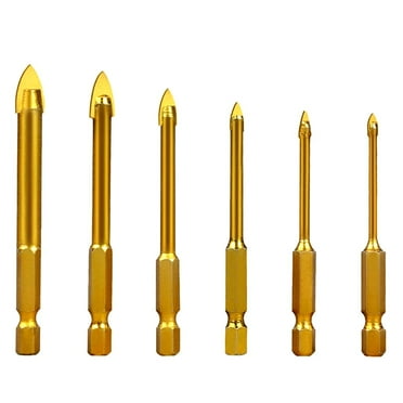 TSV 7pcs Carbide Masonry Drill Bits, Triangle Shank for Concrete, Tile ...