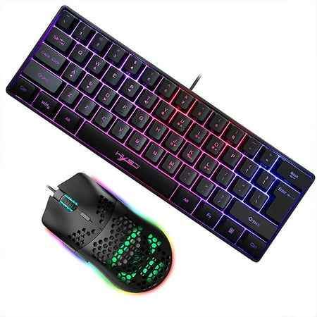 Cool Wired Luminous Mechanical Gaming Keyboard Corded Mouse Gifts For ...