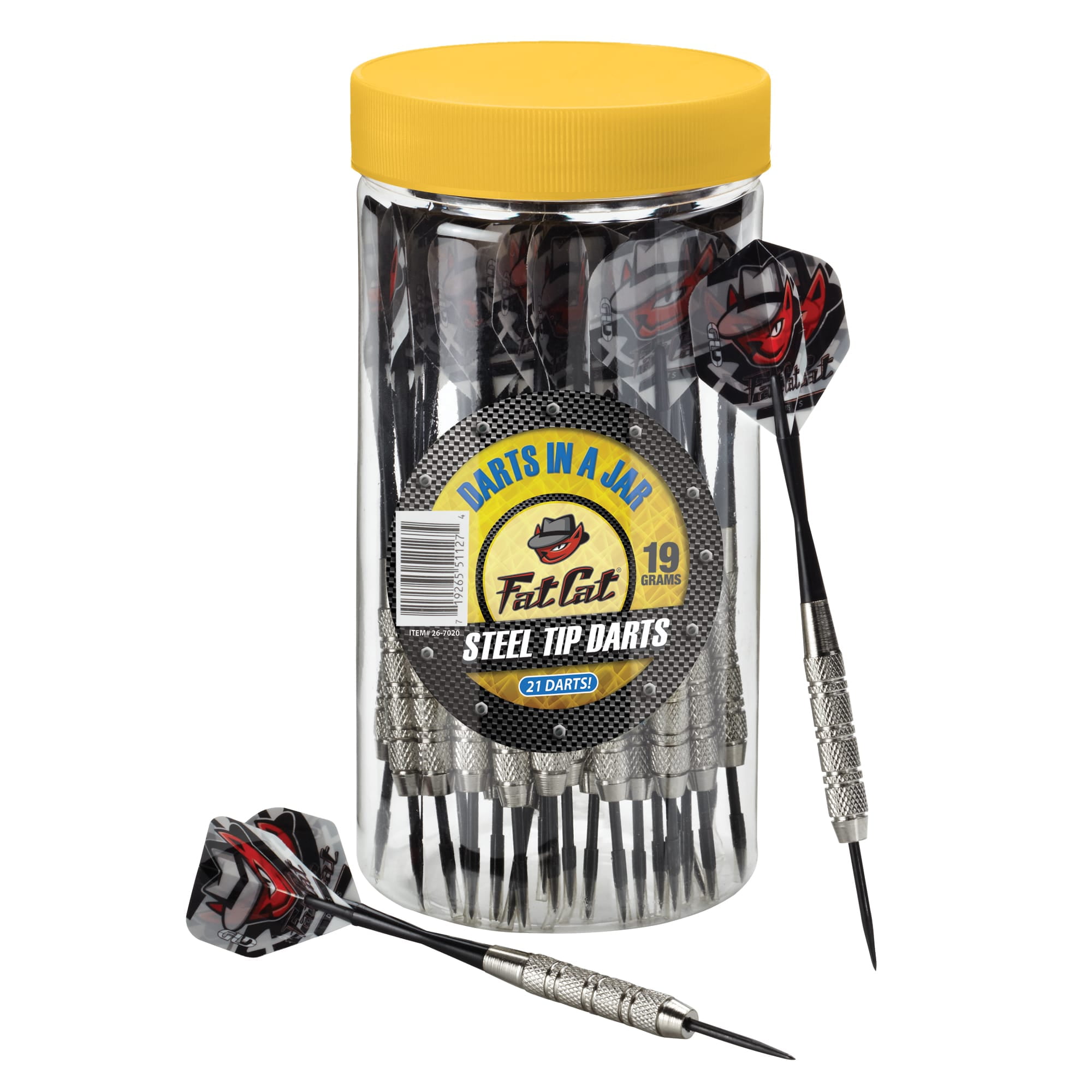 Fat Cat Darts in a Jar Steel Tip Darts, 21 Darts, 19 Grams - Walmart ...