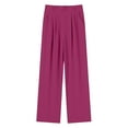 Ediodpoh Women Solid Color High Waisted Wide Leg Pants Casual Draping ...