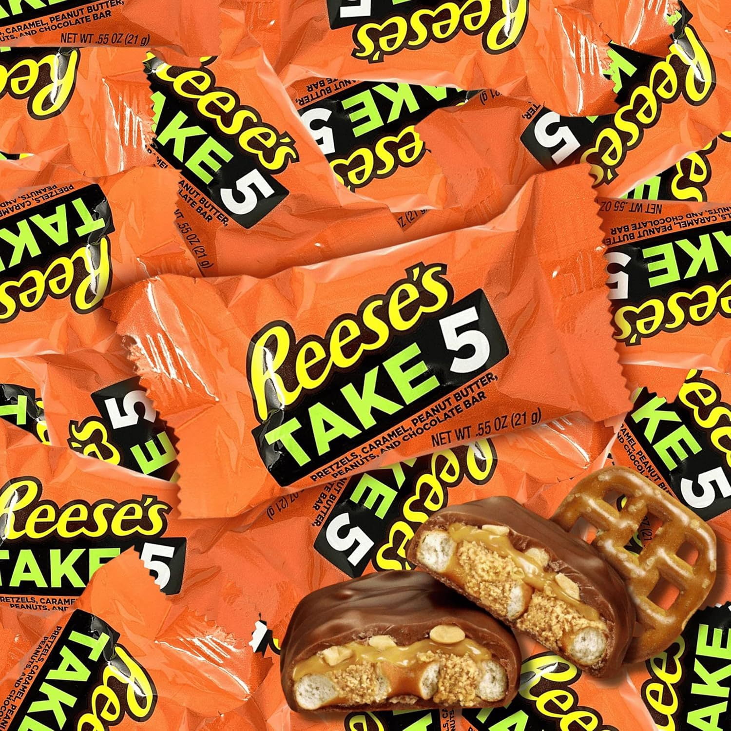 ReesesTake 5 Snack Size Chocolate Candy Bars Bulk Pack (Take 5-2 Pound ...