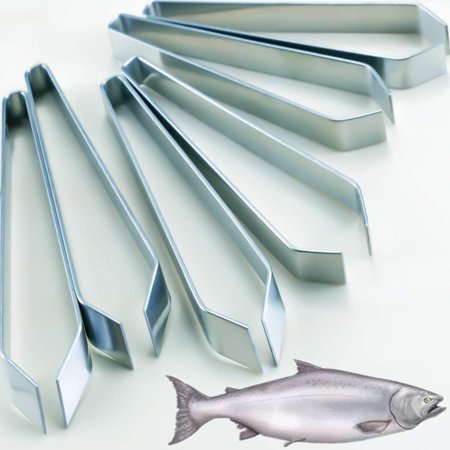 6 Pack Stainless Steel Fish Bone Tweezers Flat and Slant Tweezers Pin ...