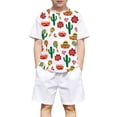 Boys Short Sleeve T-shirt Mexican Cactus Print Short Sleeve Tees ...