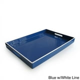 Accents by Jay Blue With White Lines Rectangular Tray - Walmart.com