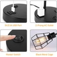 Usb Industrial Edison Desk Lamp With 2 Ac Outlets, Black Metal Lantern ...
