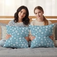 Blue Paw Print Pillow Covers Set of 4, Modern Classic Blue White Animal ...